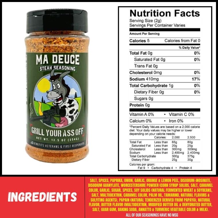 Ma Deuce Steak Seasoning – Grill Your Ass Off